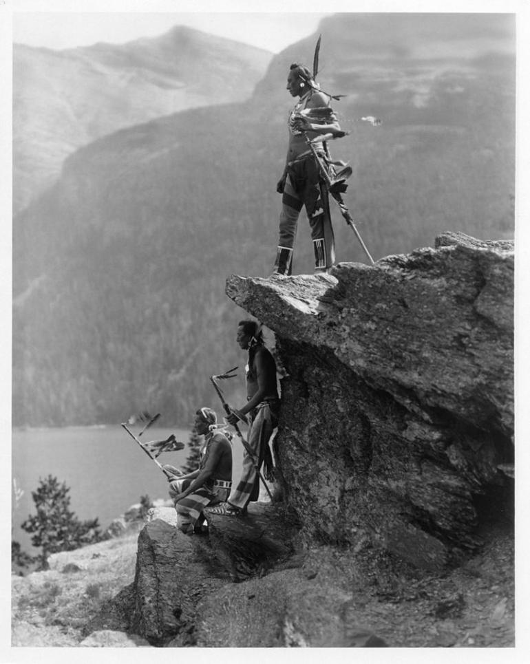 "The Eagle" - Portrait of Blackfeet Natives in Glacier by Roland Reed